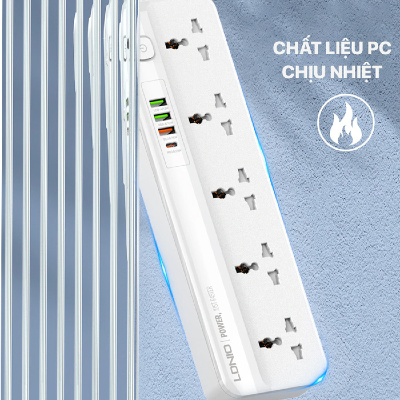 Ổ cắm điện LDNIO - Multi Function Power Strip 5 Power Socket PD QC3 ...
