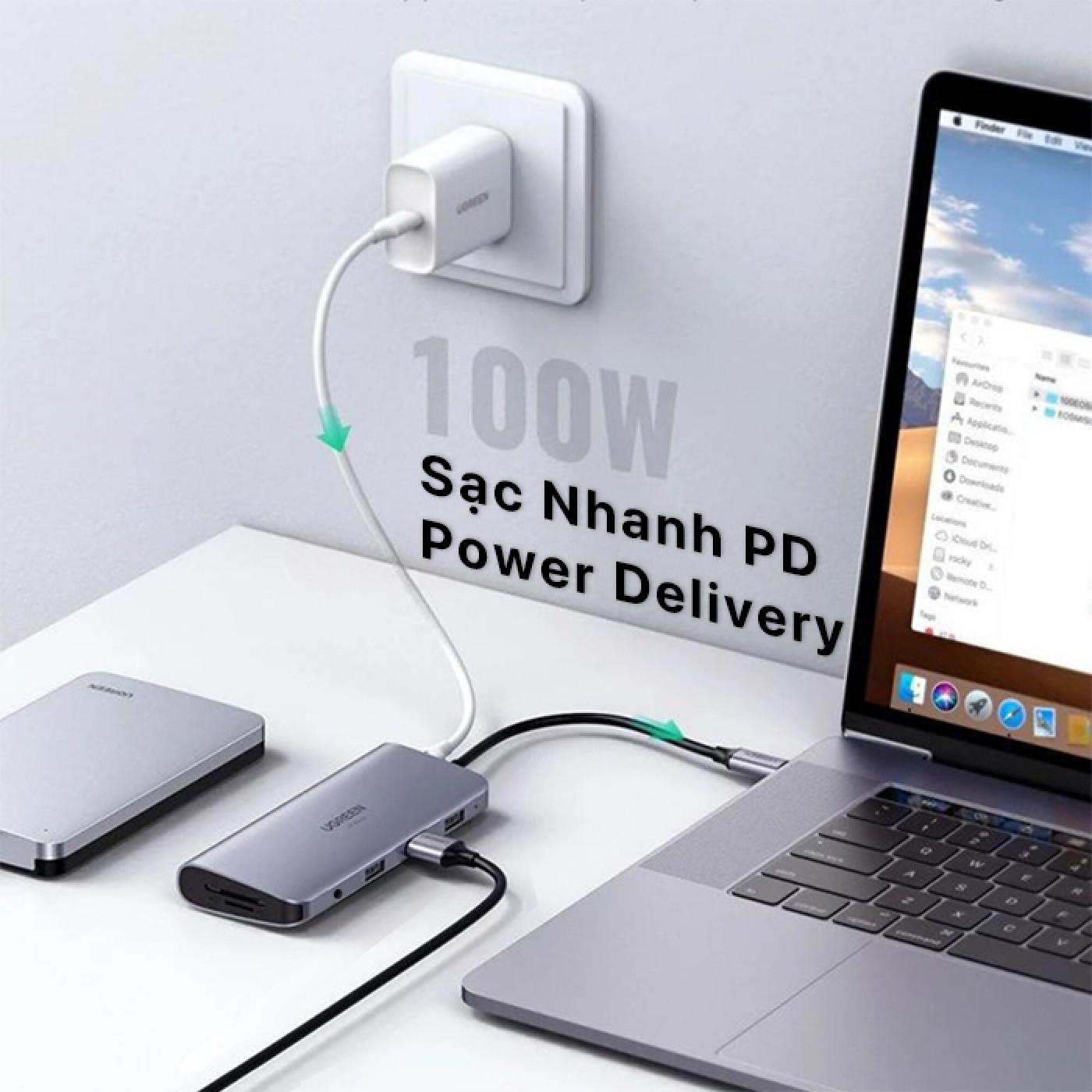 Ugreen USB C To HDMI VGA LAN 1GBPS HUB USB3.0 SD/TF Audio 80133 | Bộ ...