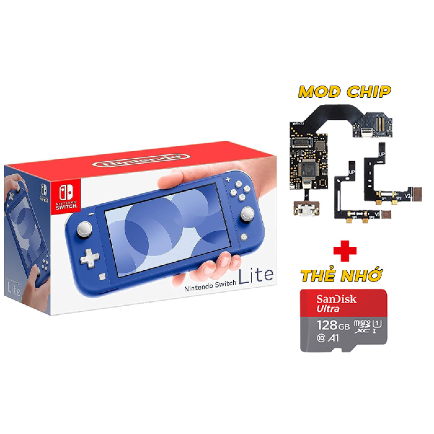 Nintendo Switch Lite Blue Mod Chip + MicroSD | Máy Nintendo Switch Lite