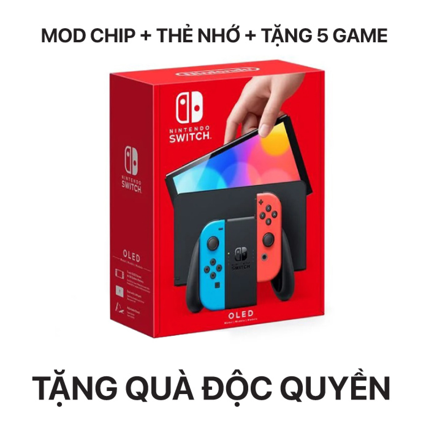 Nintendo Switch OLED model with Neon Joy‑Con Mod Chip + Micro SD 256GB ...