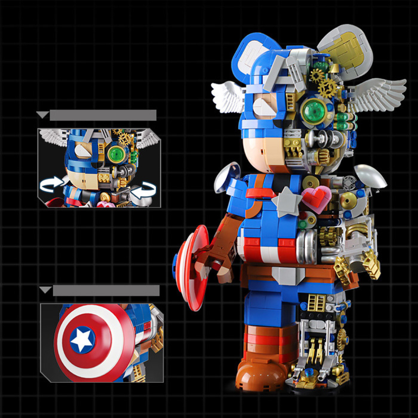 Mô hình lắp ghép - Bear Robot - Captain America 18809 | Mô Hình Lắp ...